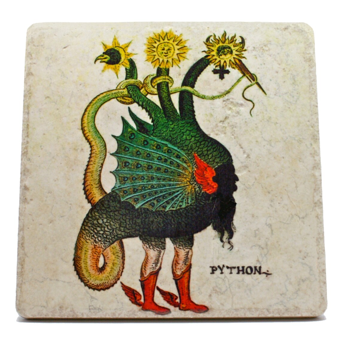 Mythical Creature Art Tile Hybrid Man Bird Snake Medieval Monster ...