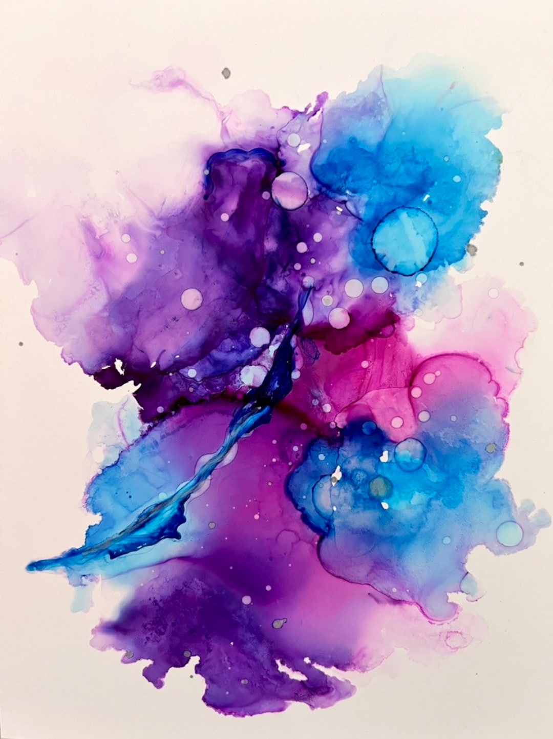 ORIGINAL UNFRAMED Alcohol Abstract Painting | 8x10 Inches | Alcohol Ink ...