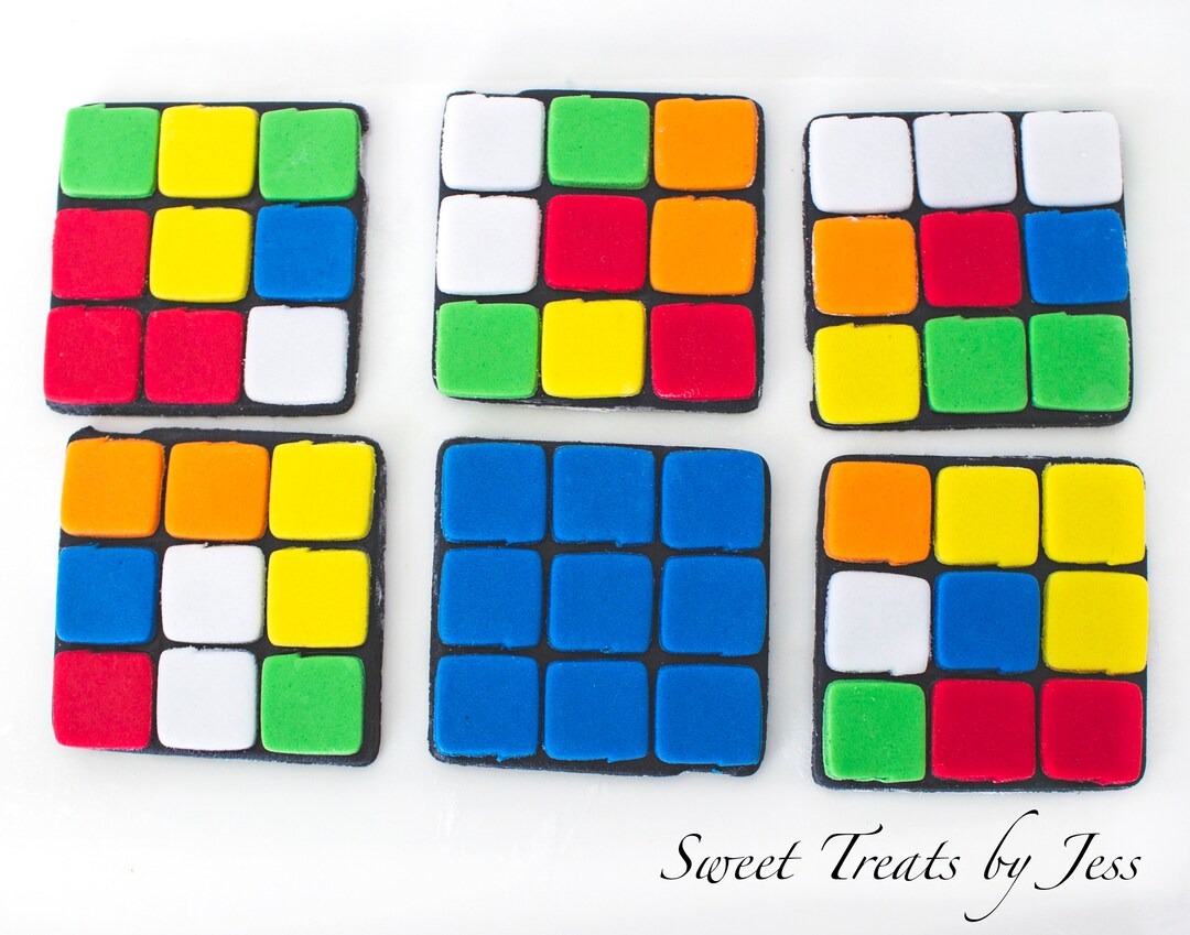 Set of 12 Rubiks Cube Fondant Edible Cupcake Toppers - Etsy