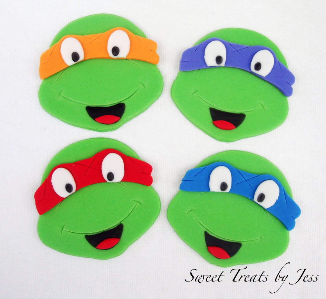Set of 12 Turtle Fondant Edible Cupcake Toppers - Etsy