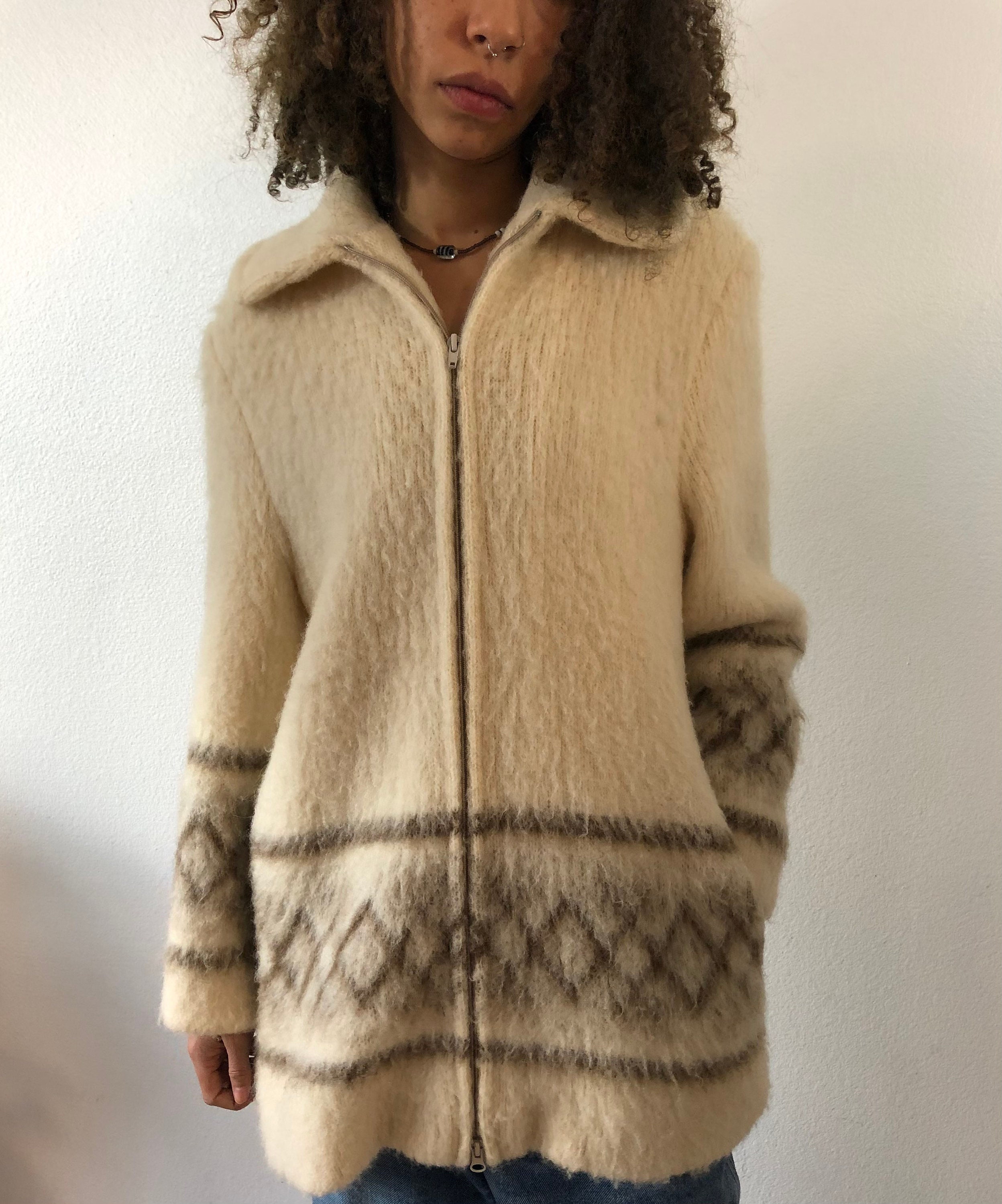 Vintage Alafoss Icewool Sweater Coat - Etsy