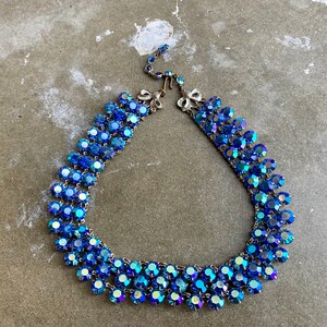 Vintage 50's Blue Beaded Choker - Etsy