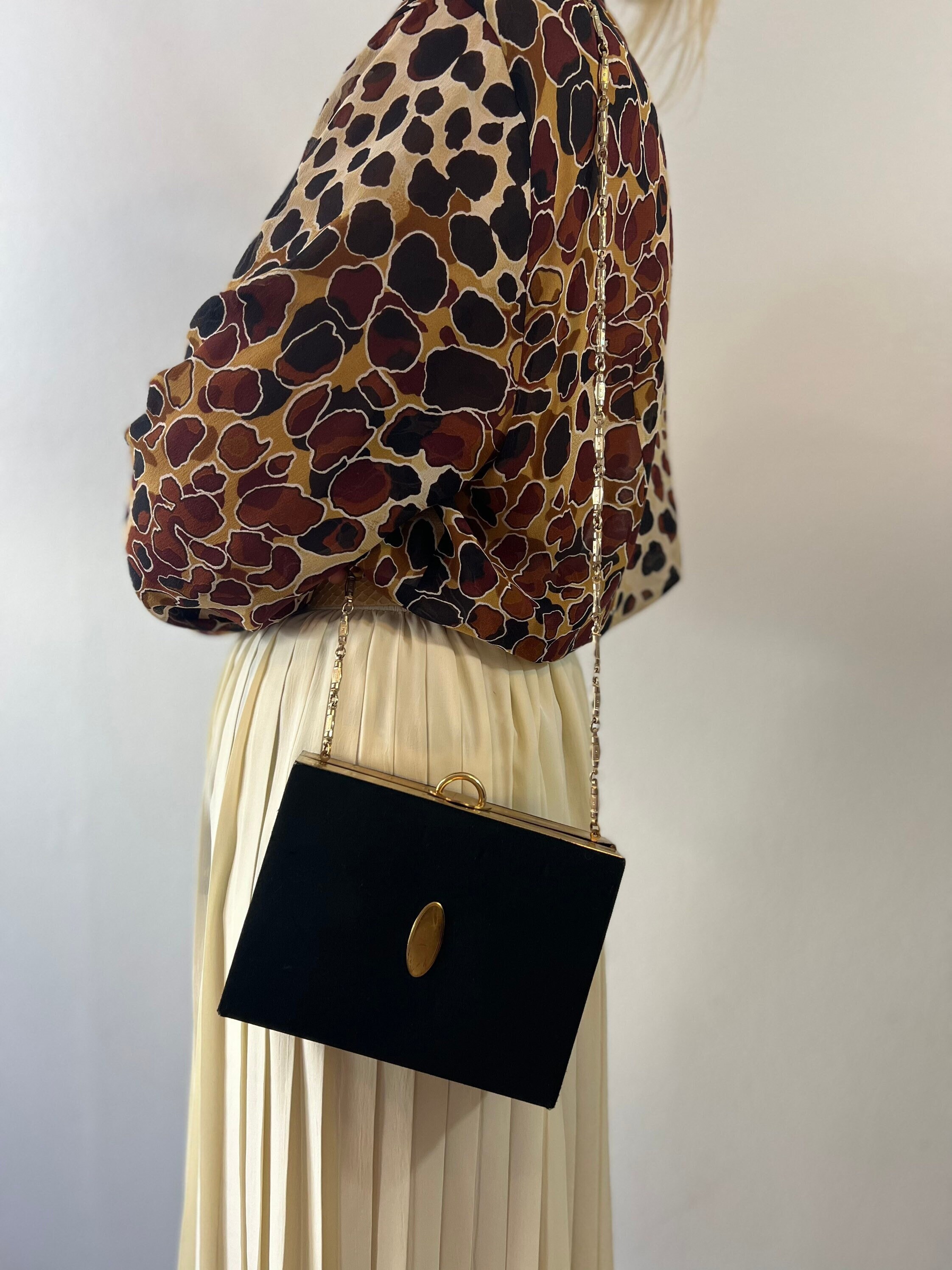 Vintage 20s - 40s Evans Elegance Art Deco Clutch Bag Wallet Black Brass ...