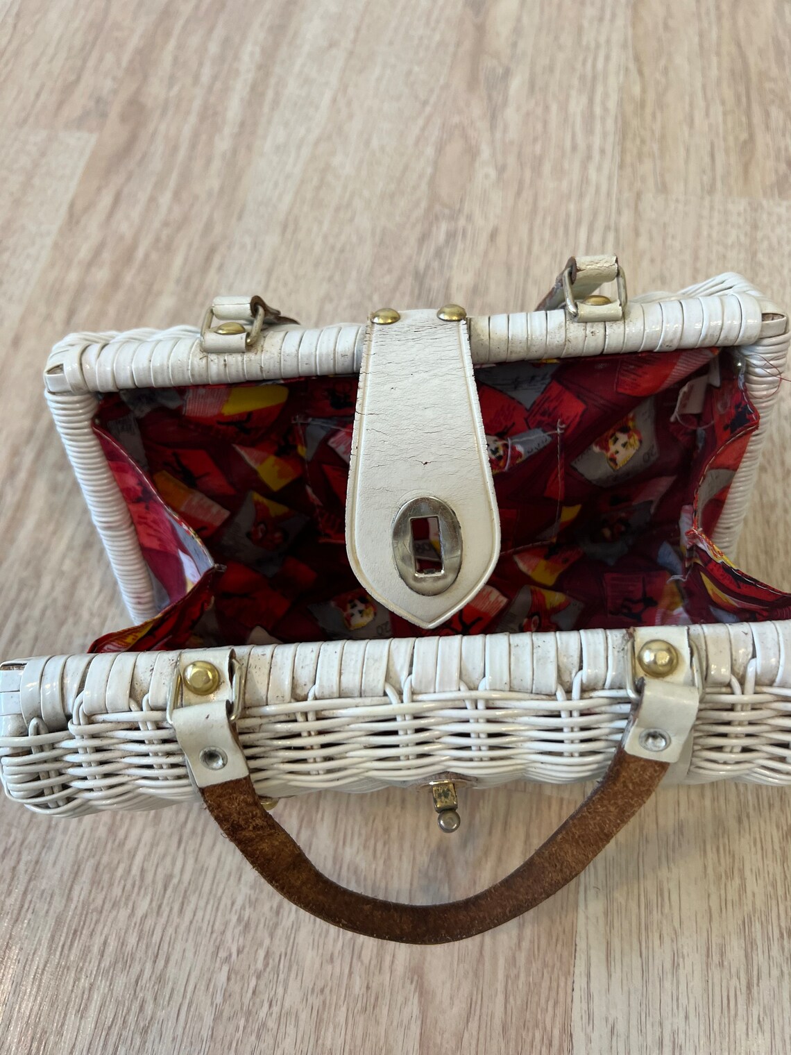 Vintage White Wicker Handbag - Etsy