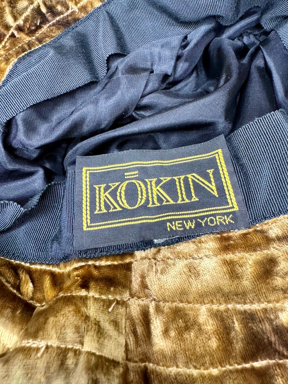 Vintage 80's KOKIN New York Gold Crushed Velvet Bucke… - Gem