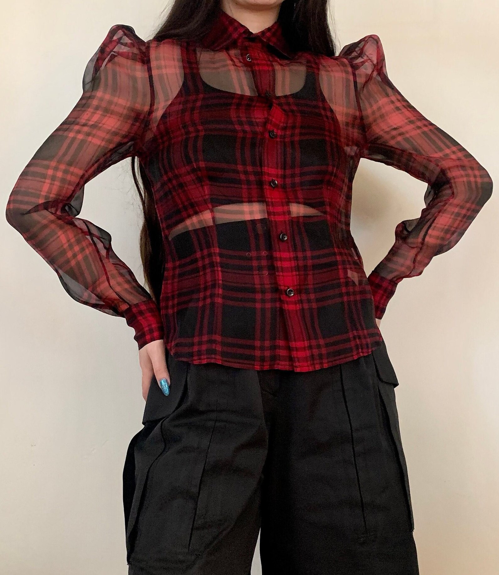 Ralph Lauren Purple Label Silk Plaid Blouse - Etsy