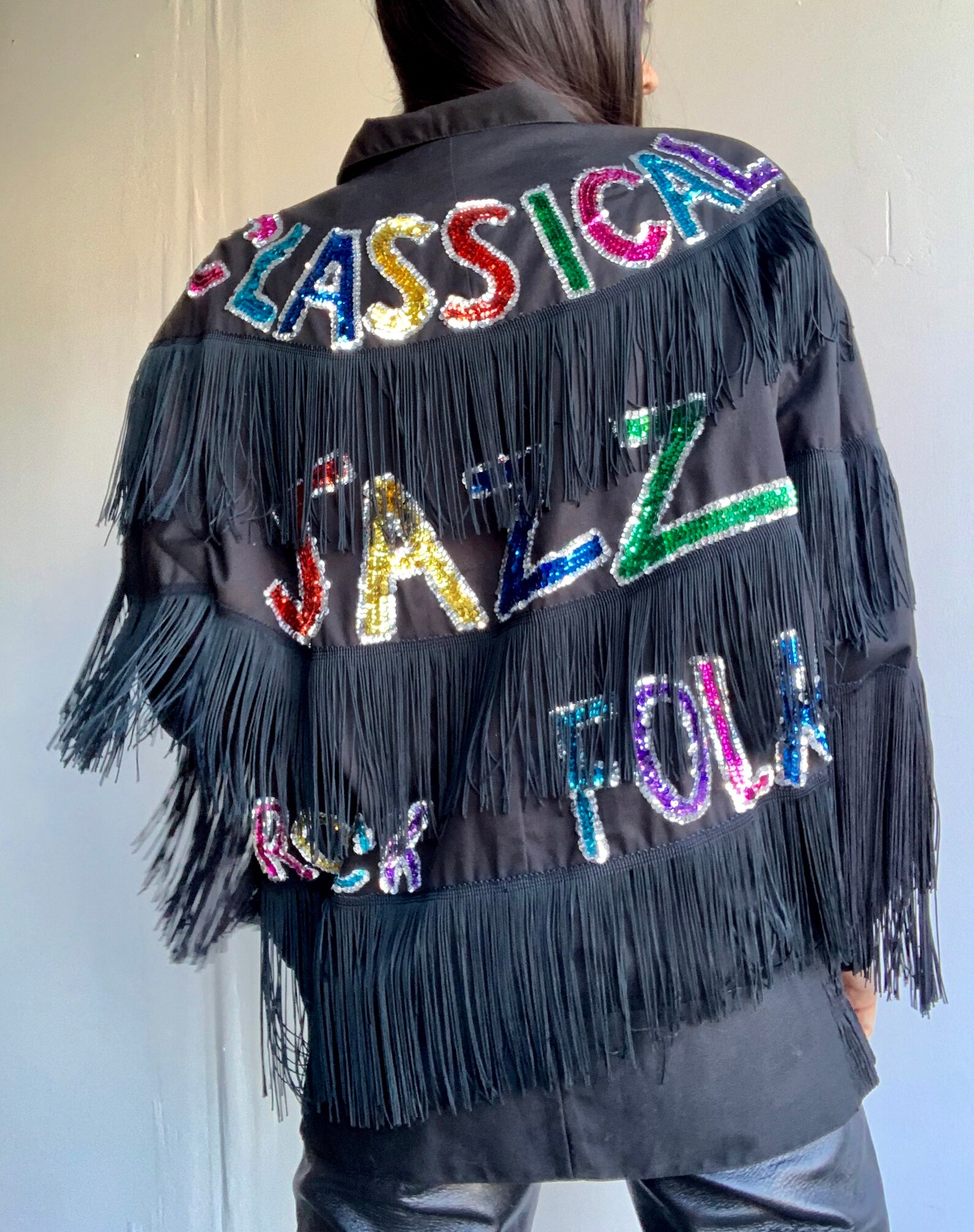 Bonnie Boerer Unlimited 80's Music Styles Sequin Fringe Jacket - Etsy