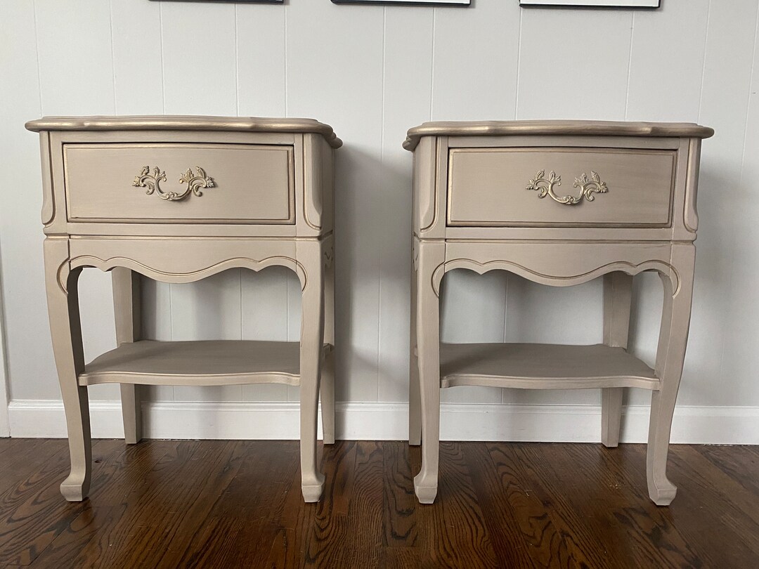 AVAILABLE Pair/set of Linen Beige Chic Nightstands/side Tables - Etsy