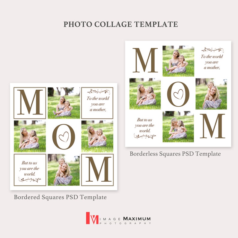 Mother Day Photo Collage 20x20 Square Photo Collage Template Layout for ...