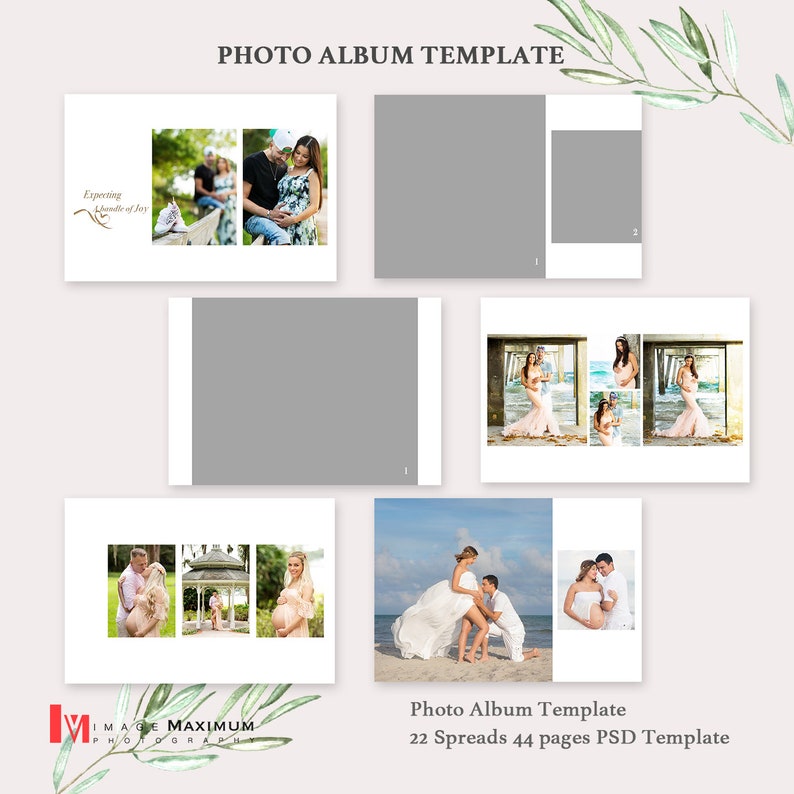Maternity Photo Album Template 8x6 Photoshop PSD Collage PDF ...