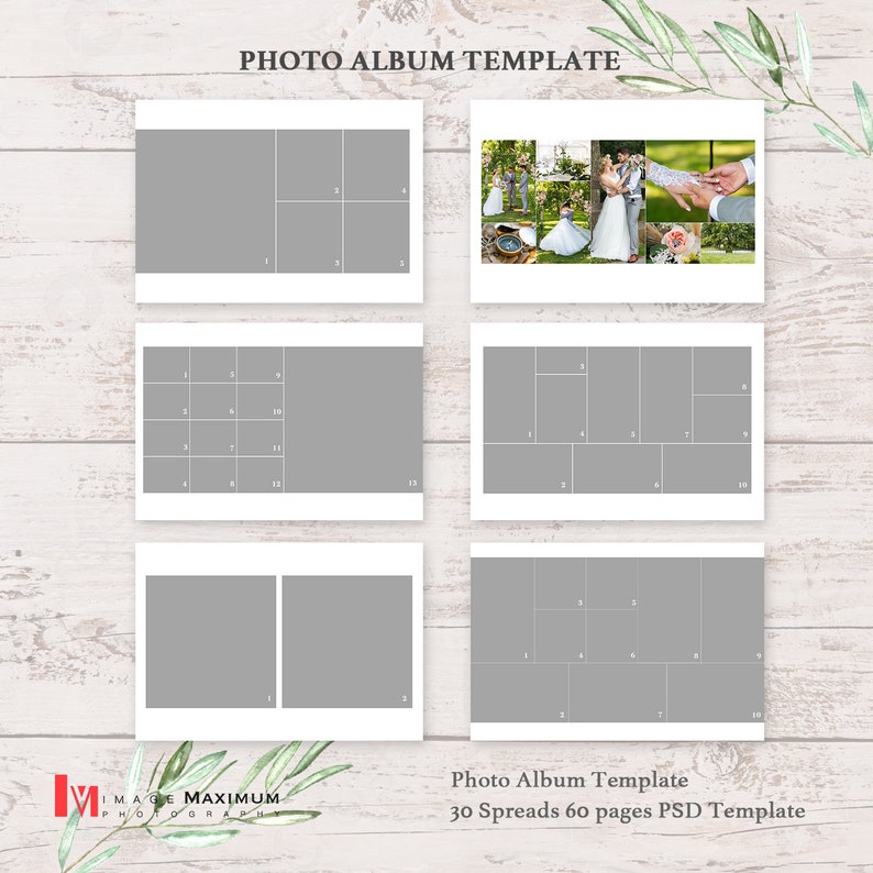 Wedding Photo Album Templates 11x14 & 14x11 PSD Bundle - Etsy
