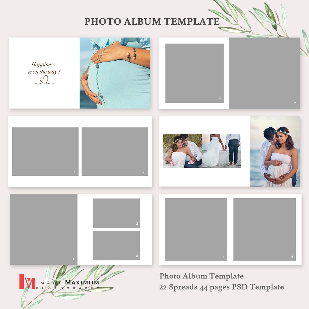 Maternity Photo Album Templates Square PSD Collage Digital Download ...