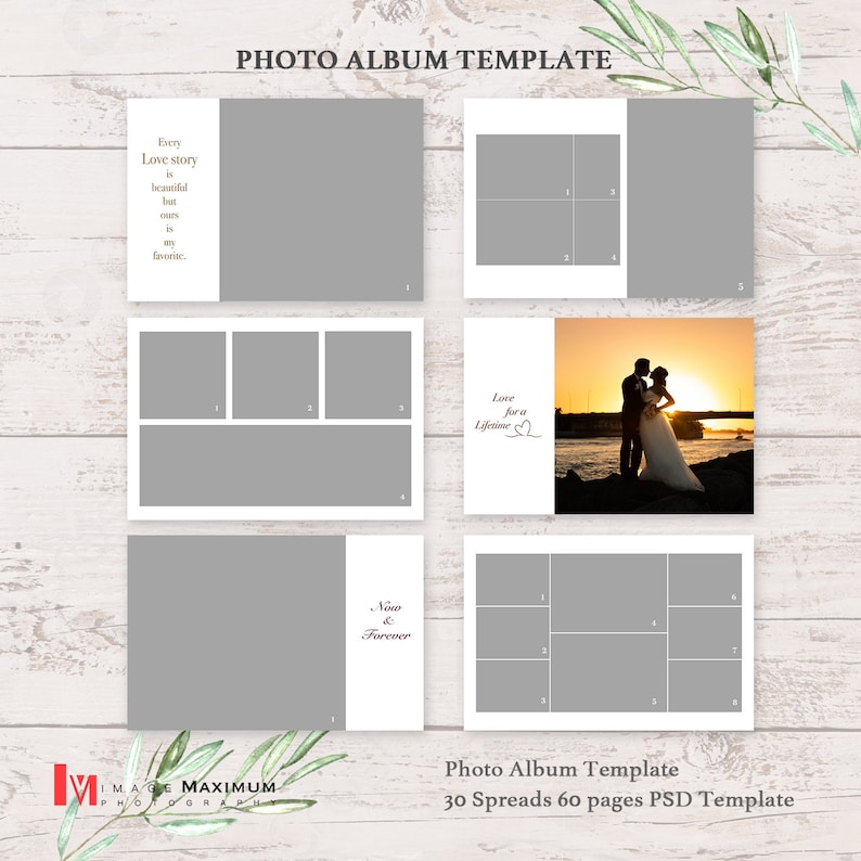 Wedding Photo Album Templates 11x14 & 14x11 PSD Bundle - Etsy