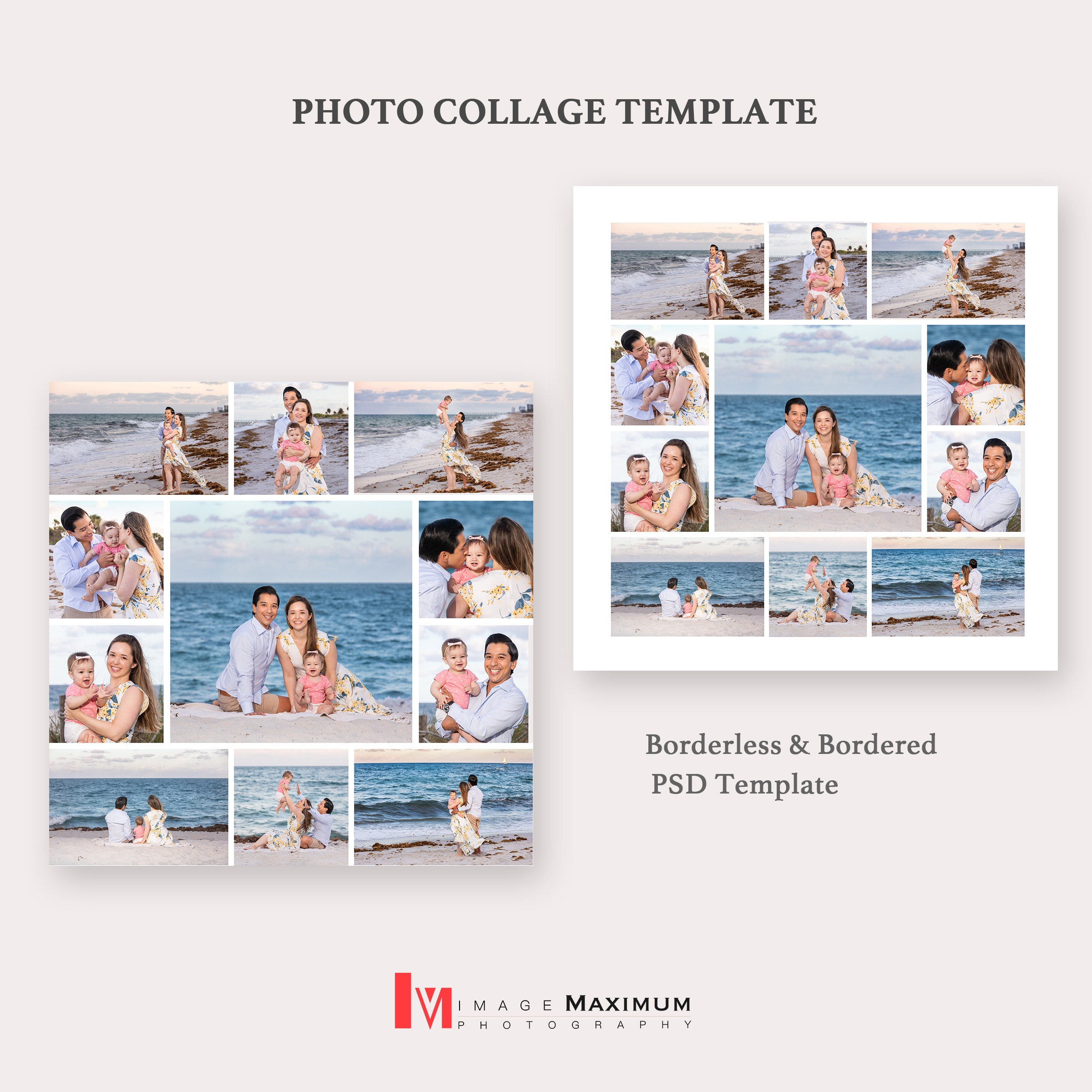 20x20 Photo Collage Template Family Newborn Wedding PSD - Etsy