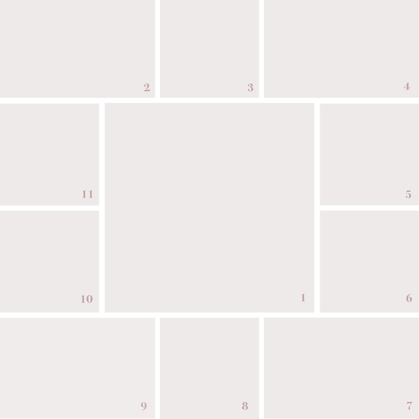 Photo Collage Template Layout for Photographers PSD 20x20 Square ...