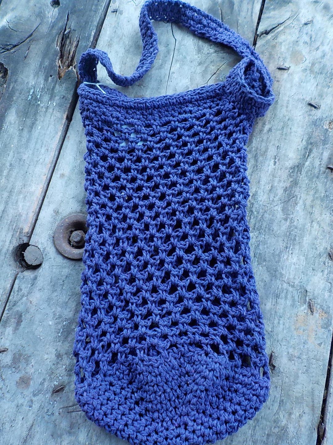 Crocheted Shopping, Carry, String Bag Made From Cotton, Purple - Etsy ...