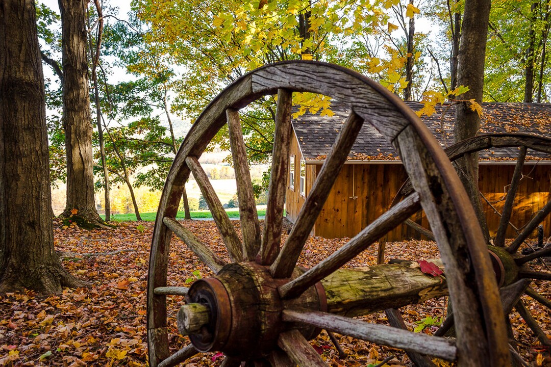 Vintage Wheel - Upstate Ny Autumn Photography - Fall Photography - Home ...