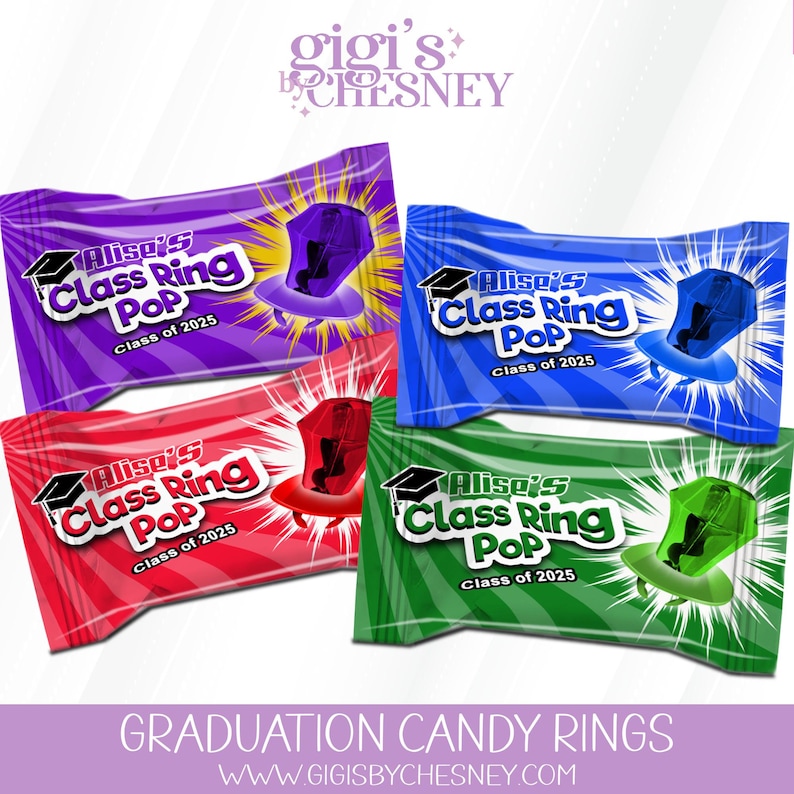 Personalized Graduation Ring Pop Favors: Class of 2025 - Etsy