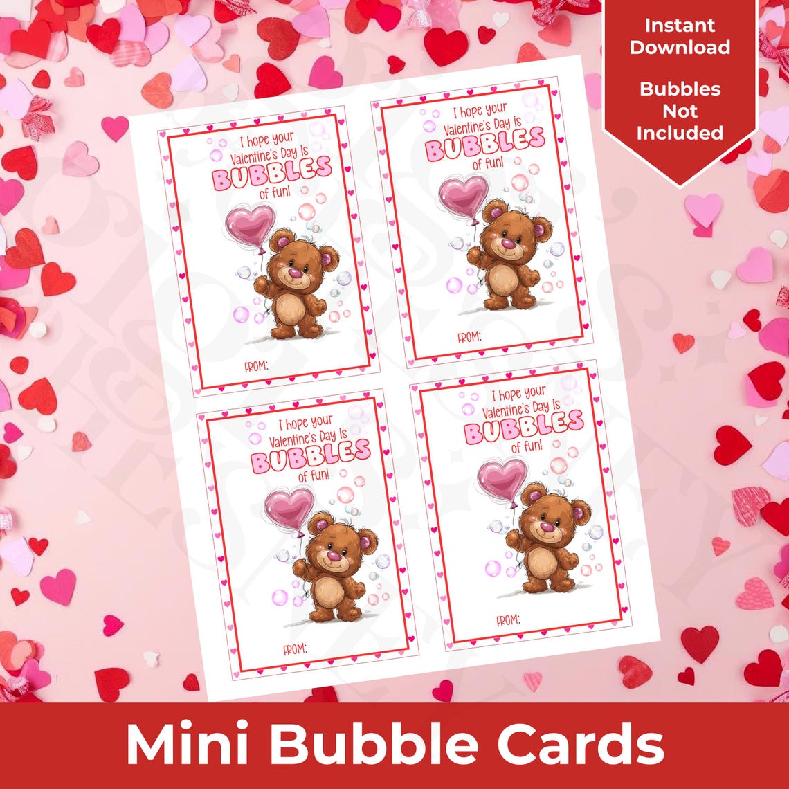 Valentine Bubble Cards Printable | I Hope Your Valentine’s Day Bubbles ...