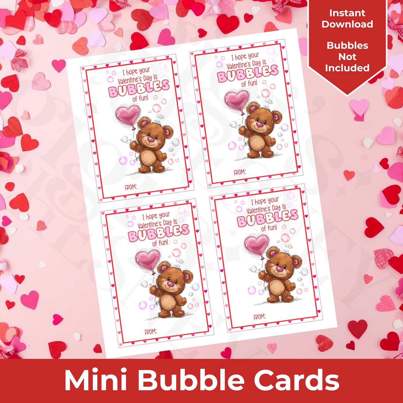 Valentine Bubble Cards Printable | I Hope Your Valentine’s Day Bubbles ...