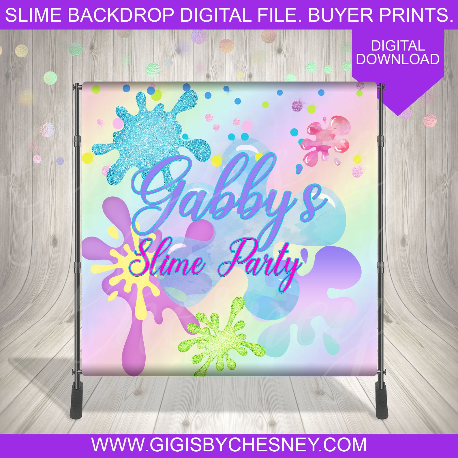 Slime Station Backdrop Party Backdrops Slime Banner | Etsy