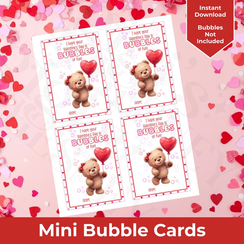 Valentine Bubble Cards Printable | I Hope Your Valentine’s Day Bubbles ...