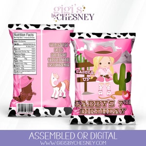 Cowgirl Treat Bags | Western Favor Bags | Custom Chip Bags | Birthday ...