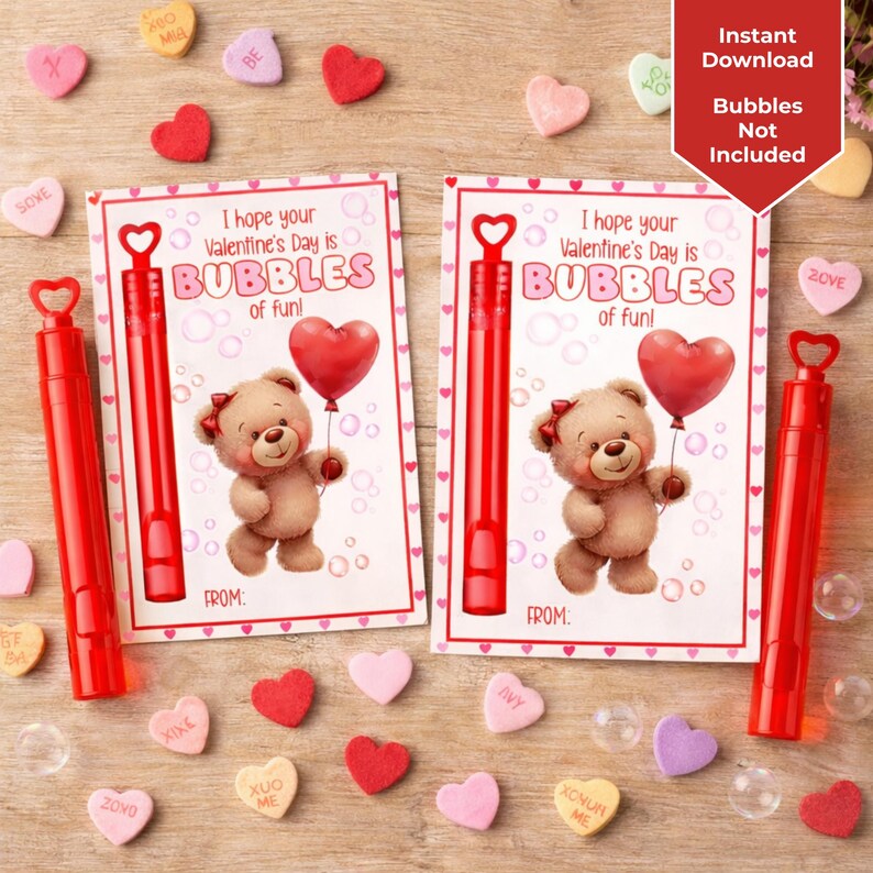 Valentine Bubble Cards Printable | I Hope Your Valentine’s Day Bubbles ...