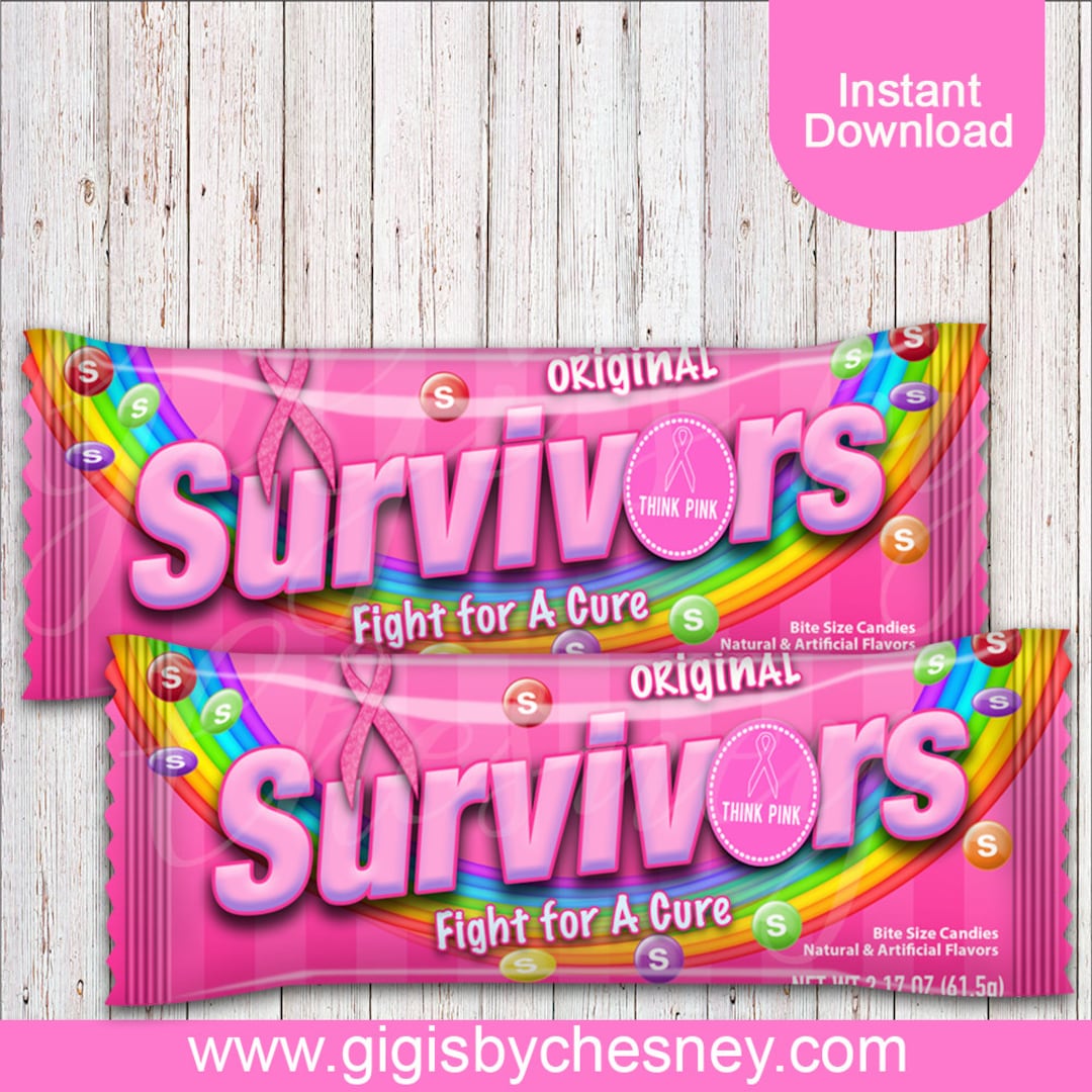 INSTANT DOWNLOAD | Breast Cancer Skittles | Breast Cancer Awareness ...