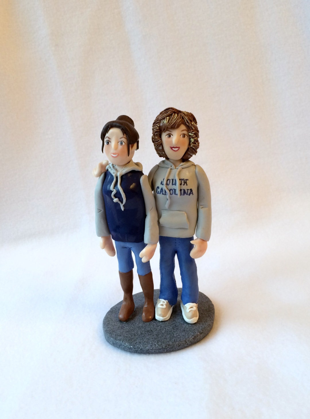 Custom Polymer Claytwo Person Cake Topper, Cutom Clay Figurine, A Hand ...