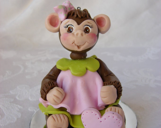 Personalized Monkey Birthday Cake Topper Childrens Polymer - Etsy