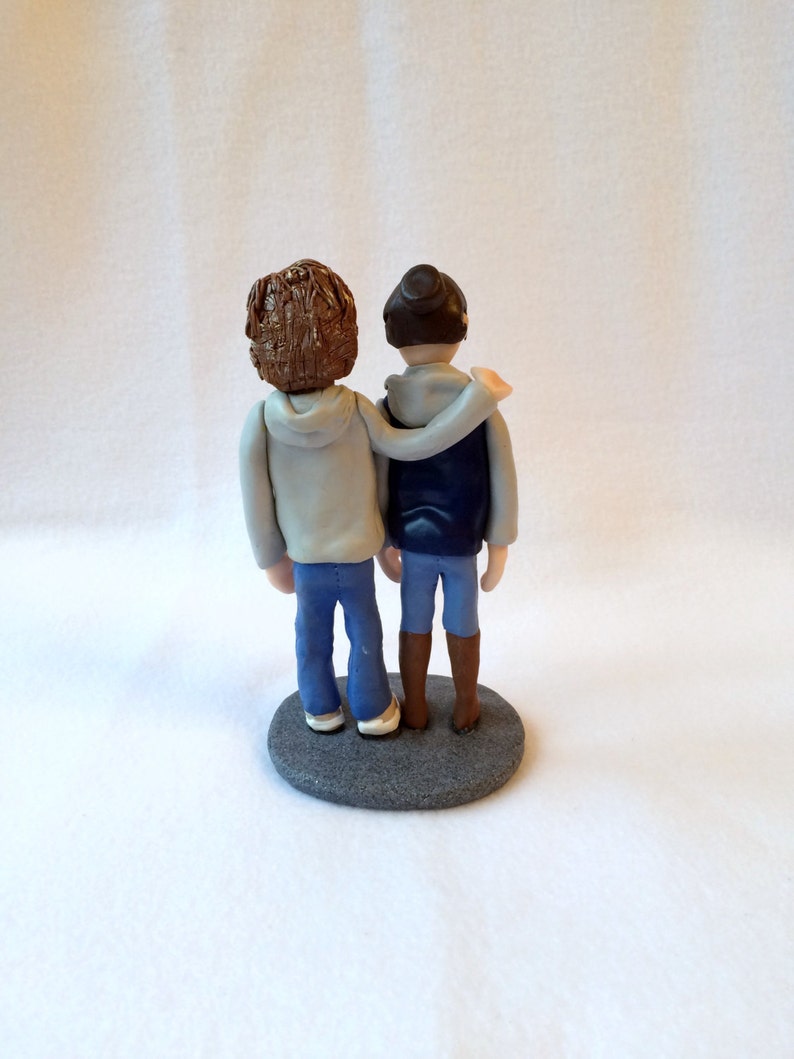 Custom Polymer Claytwo Person Cake Topper, Cutom Clay Figurine, A Hand ...