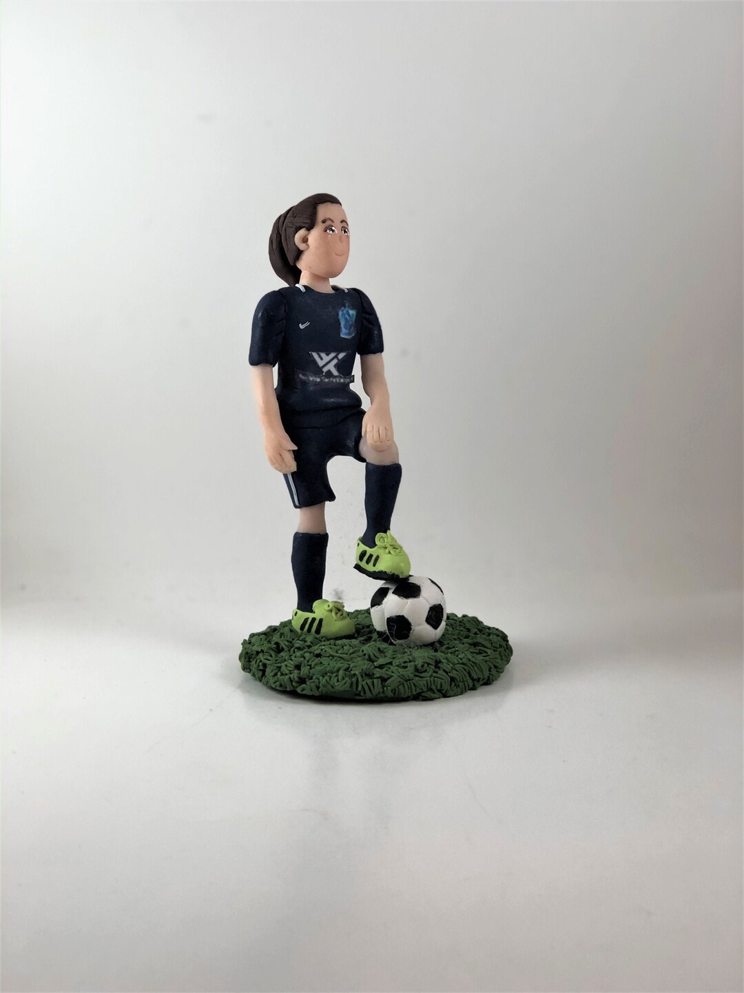 DEPOSIT ONLY Custom Polymer Clay Female Soccer Player Figurine. Girl ...