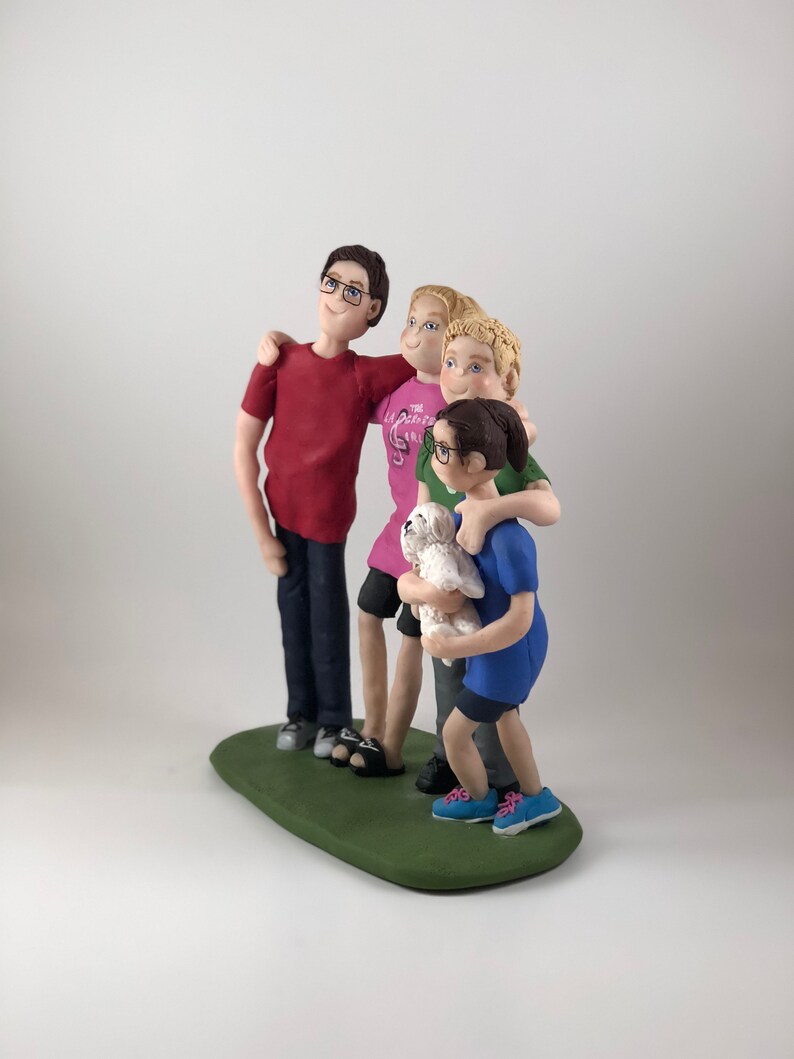 Custom Polymer Clay Family Figurine Cake Topper Family | Etsy