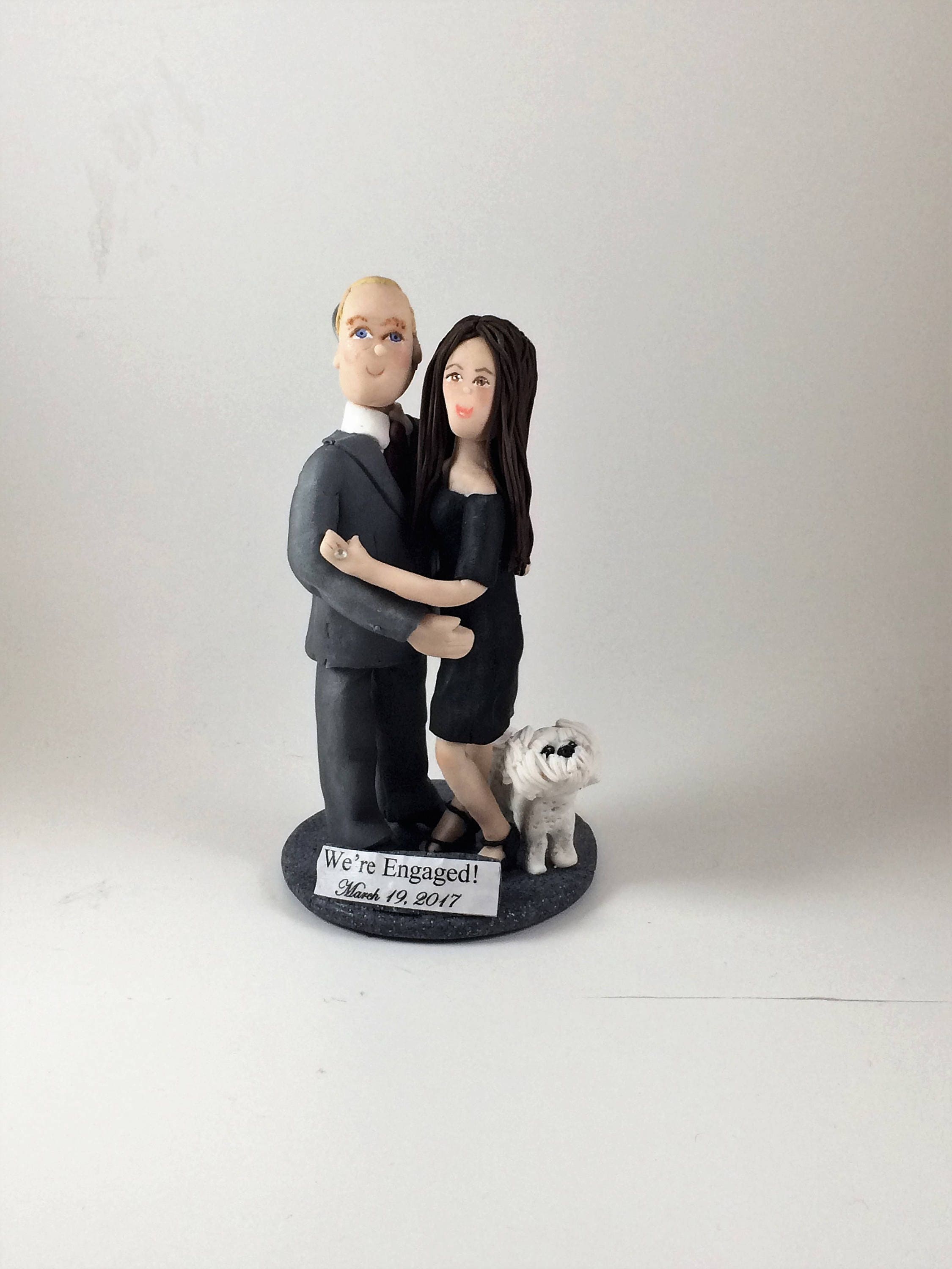 Custom Polymer Clay Engagement Ornament, Couple Ornament, Couple ...