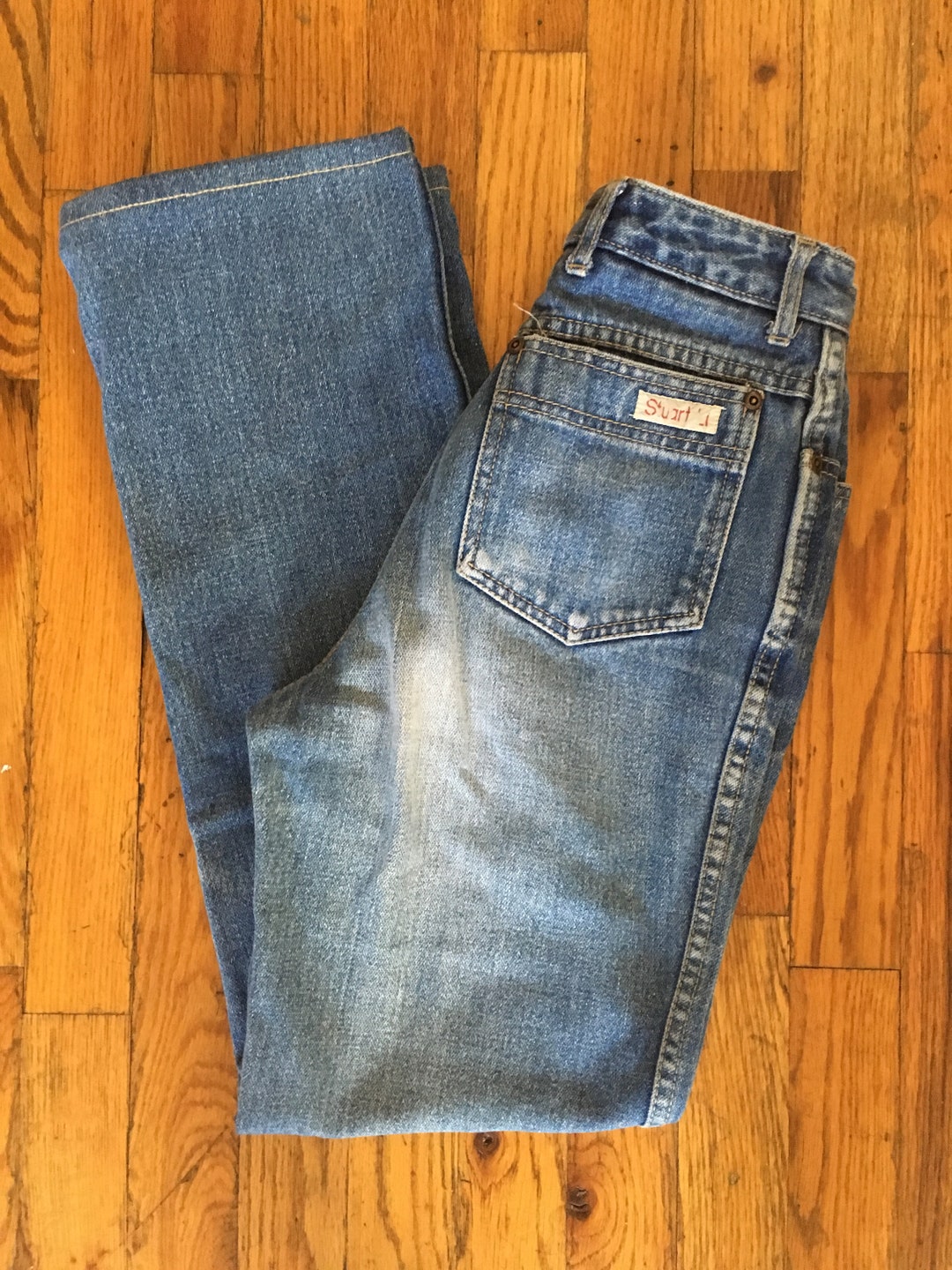 Vintage Stuart Li 70's 80's Super High Rise Straight Leg Jeans - Etsy
