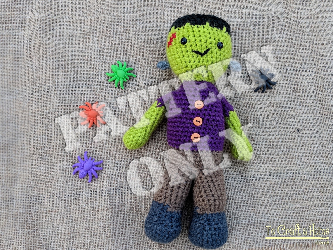 PDF File Crochet Pattern Frankie Frankenstein-pattern Only-crochet ...