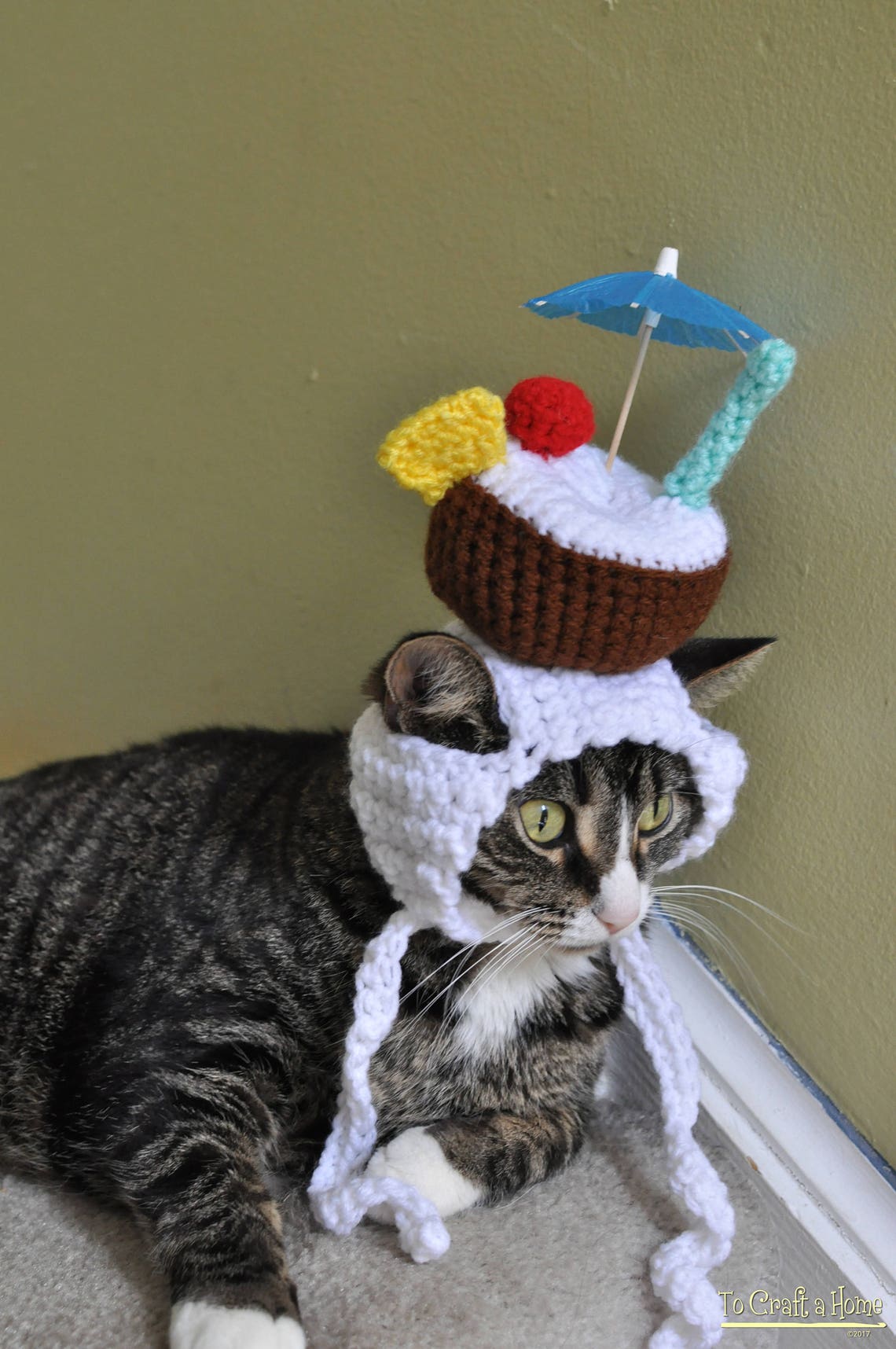 MADE TO ORDER Piña Colada Cat Hat Hats for Cats Costumes for - Etsy