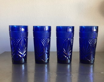 Blue glassware | Etsy