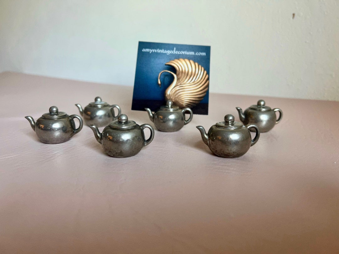 Vintage Silver-plated Teapot Placecard Holders by Godinger Set of 6 - Etsy