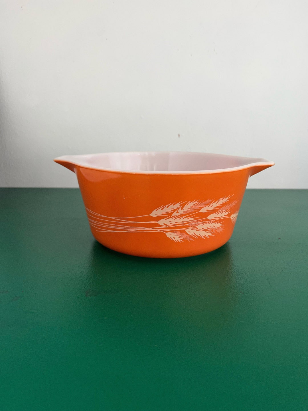 Vintage Autumn Harvest Pyrex 1.5 Liter Wheat Design Burnt Orange 474-B ...