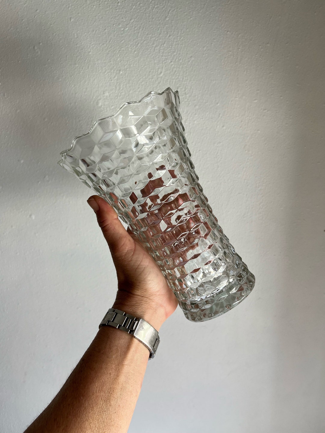 Vintage Clear Glass Homco Vase Colony Whitehall - Etsy
