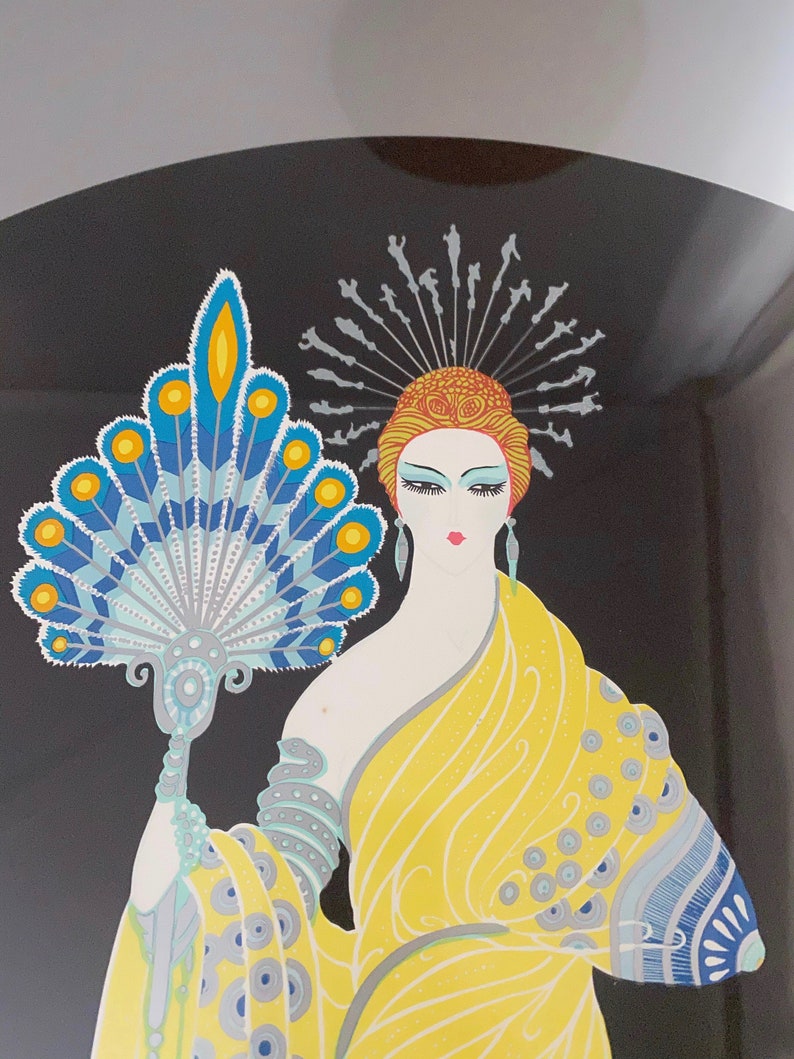 Vintage 80s Erté Athena Goddess of Love silver foil serigraph | Etsy