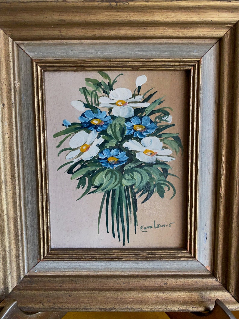 Vintage Signed Edna Lewis Flower Bouquet Oil Painting 2 Available - Etsy