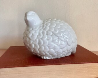 Vintage PORCELAIN QUAIL / PARTRIDGE Figurine Made in Japan Glossy White ...