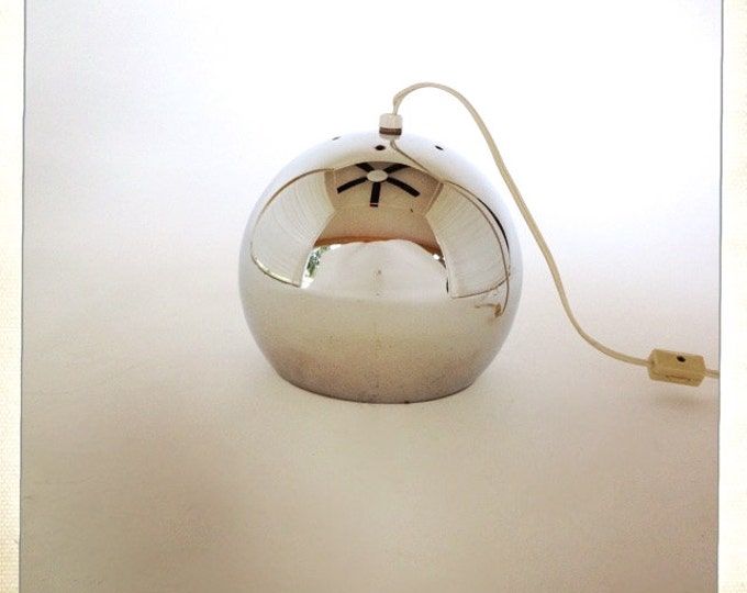 Vintage Chrome Sphere Pendant Light Chrome Dome Eyeball Lamp - Etsy