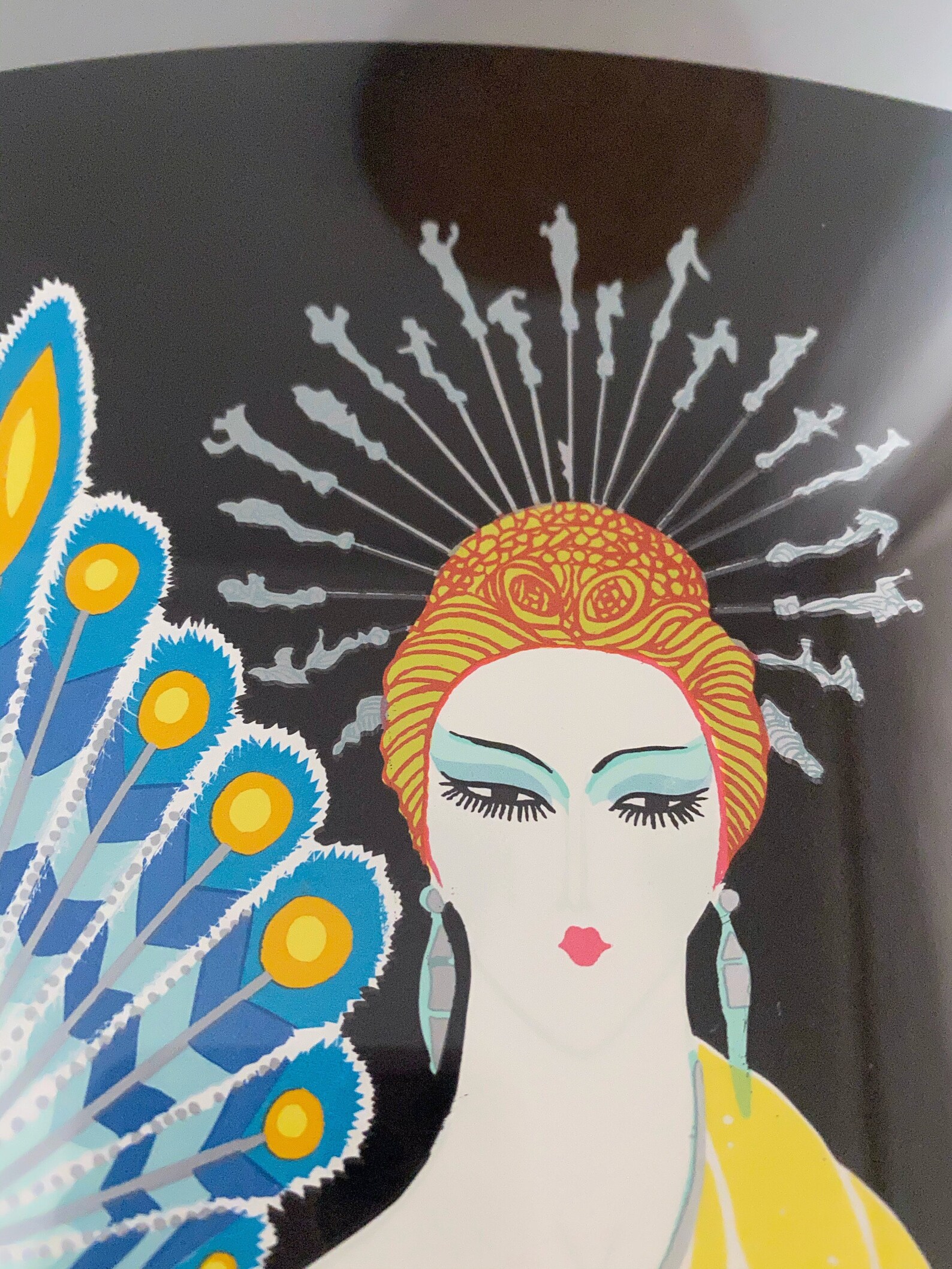 Vintage 80s Erté Athena Goddess of Love Silver Foil Serigraph Framed ...
