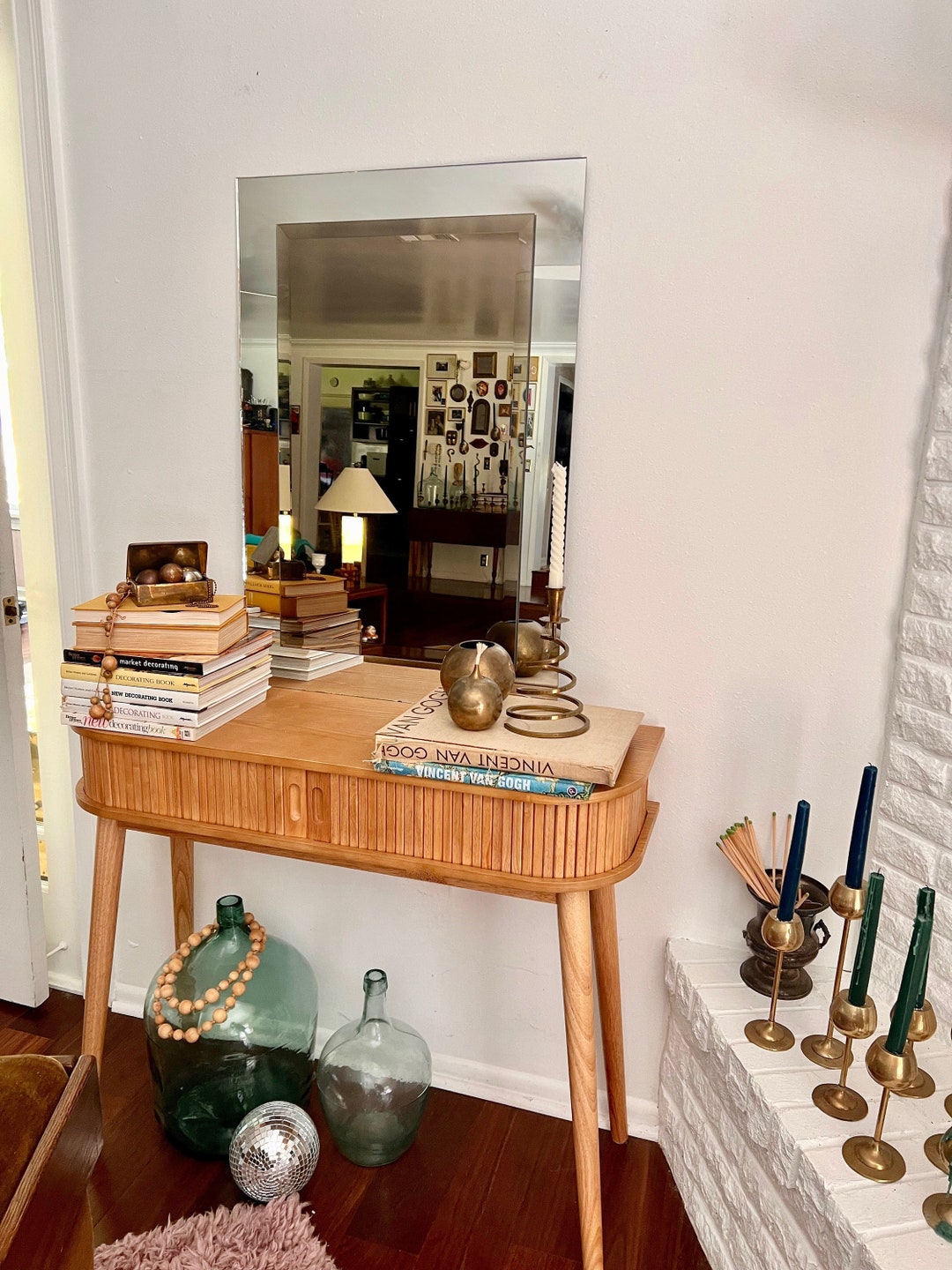 Vintage Rectangular 2 Toned Pink Mirror Carolina Mirror Co - Etsy