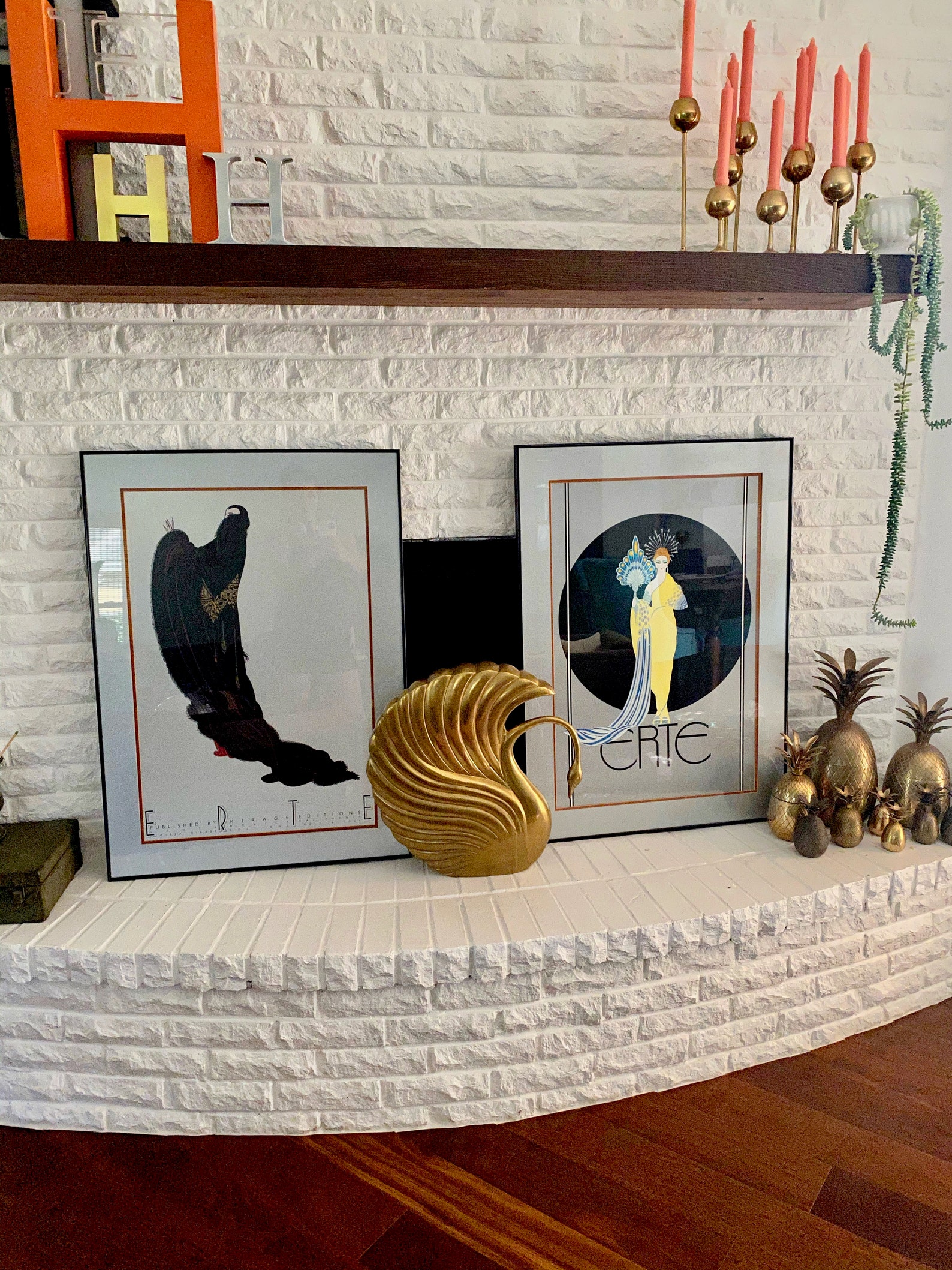 Vintage 80s Erté Athena Goddess of Love Silver Foil Serigraph Framed ...