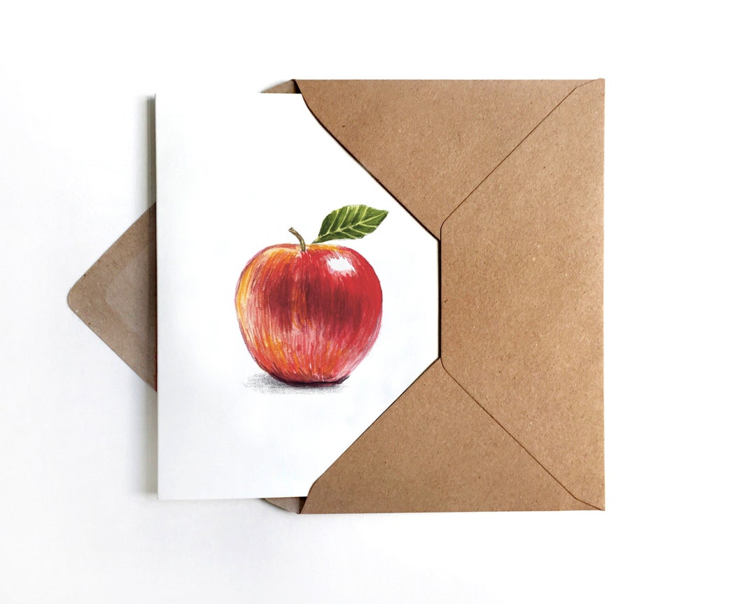 Apple Greeting Card Birthday Card Congratulations Card Apple Card ...